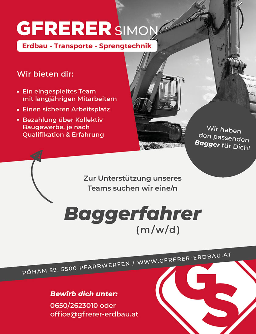 Freie Jobs, Gfrerer Erdbau & Transporte